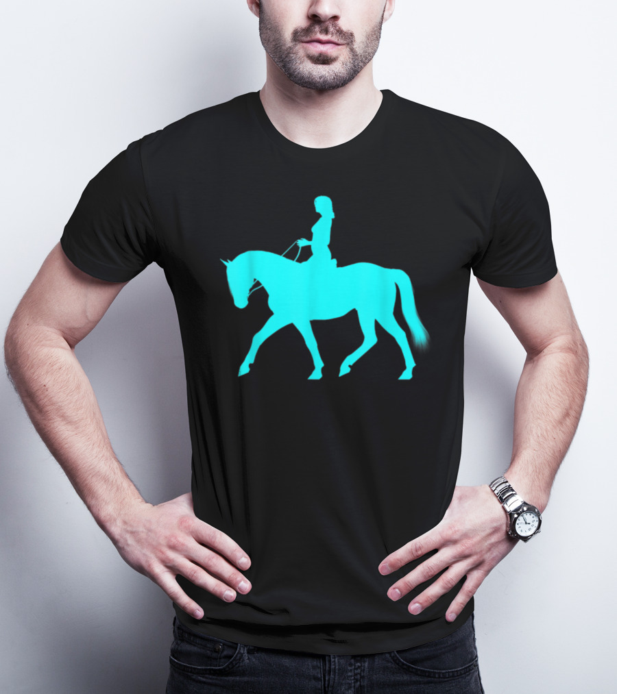 Girl Riding Horse Light Blue T-Shirt