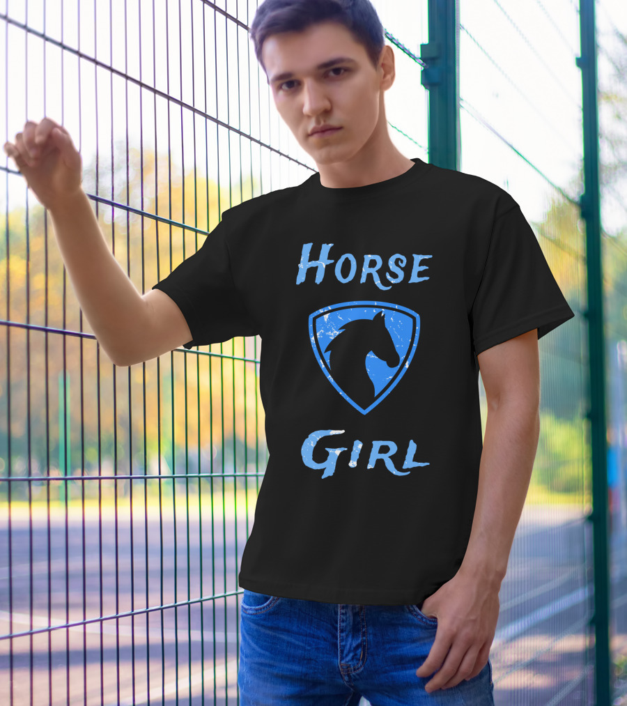 Horse Girl Blue Badge T-Shirt