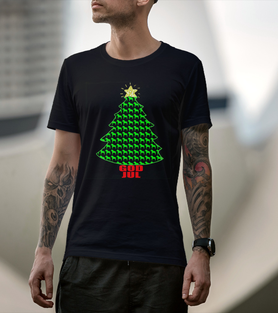 God Jul Dala Horse Christmas Tree Swedish VA T-Shirt