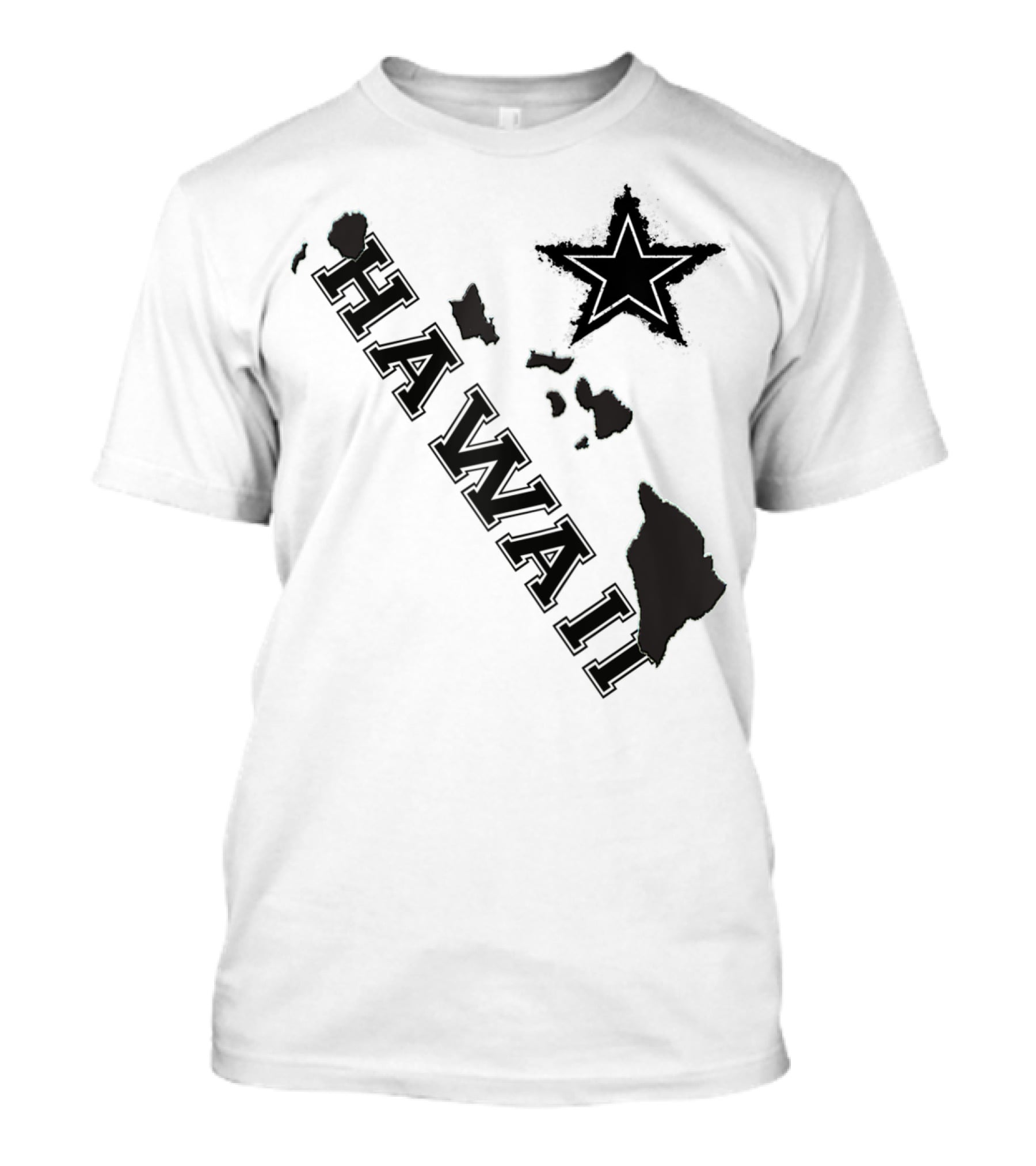Hawaii Maps Classic Vintage Star Flair T-Shirt