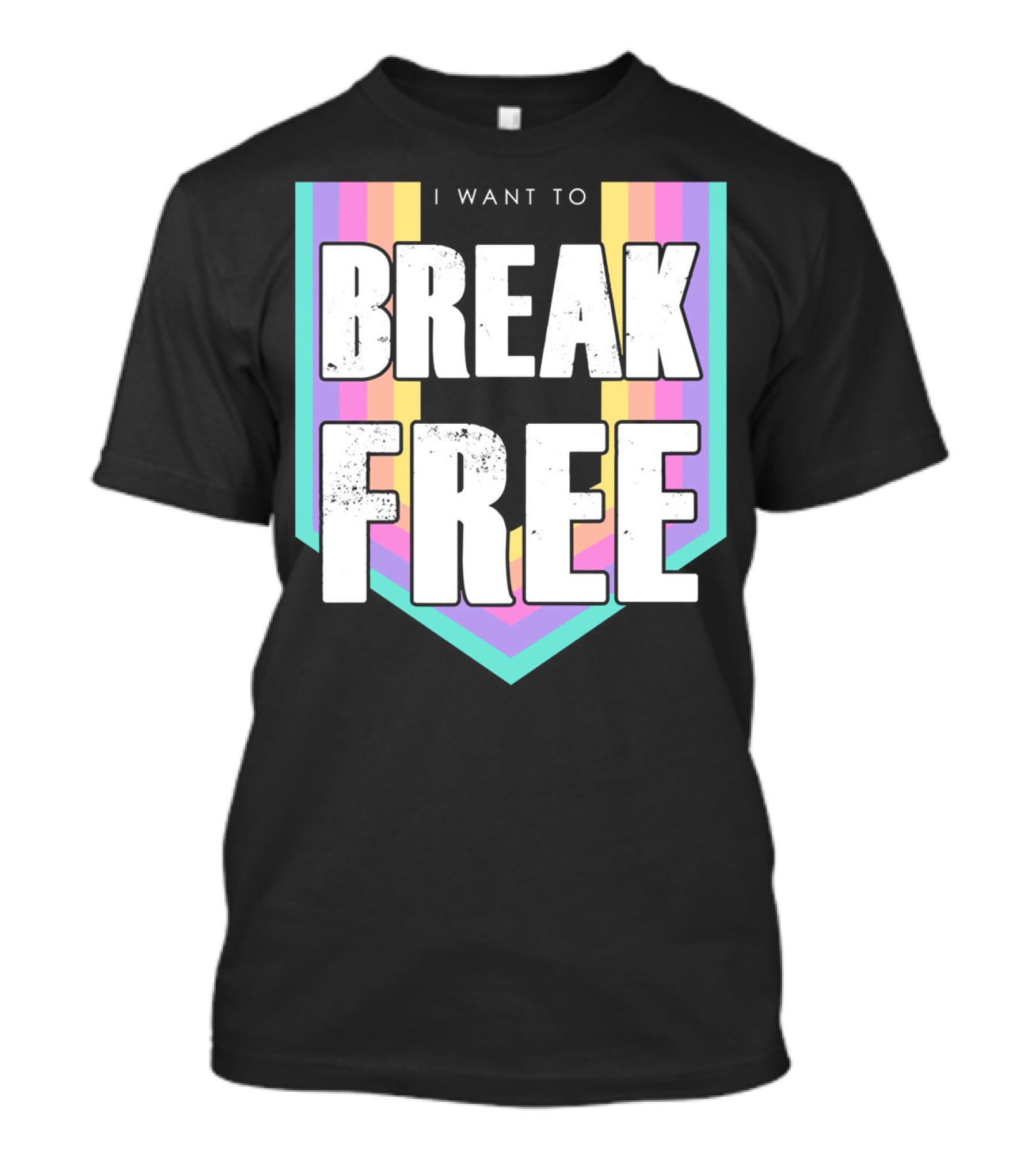 I Want To Break Free Classic Rock Music Retro Style Rainbow Stripes T-Shirt