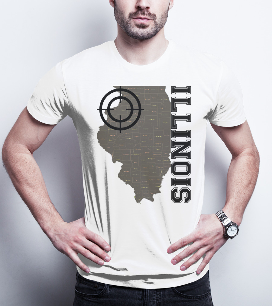Illinois Maps Vintage Target Classic Fun T-Shirt