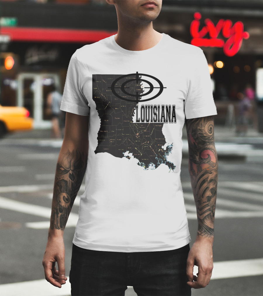 Louisiana Map Overlay Urban Classic T-Shirt