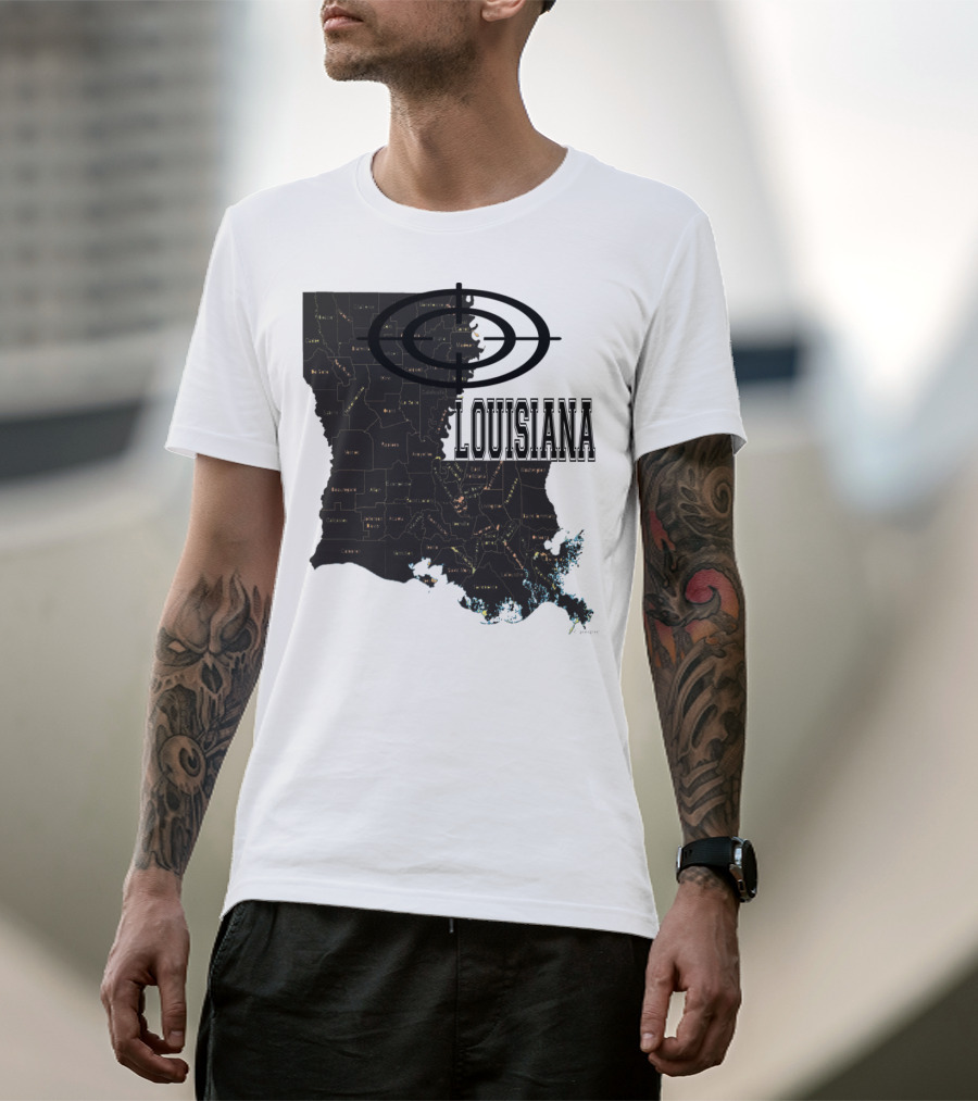 Louisiana Map Overlay Urban Classic T-Shirt