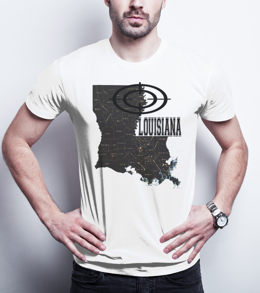 Louisiana Map Overlay Urban Classic T-Shirt