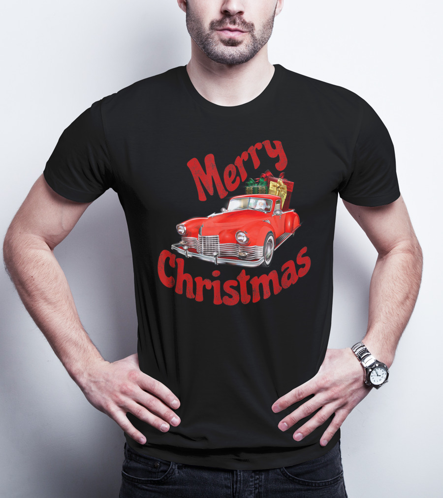 Merry Christmas Classic Car With Presents T-Shirt