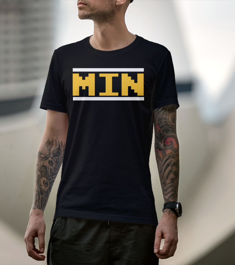 Minnesota Football Min Classic Video Game Font T-Shirt