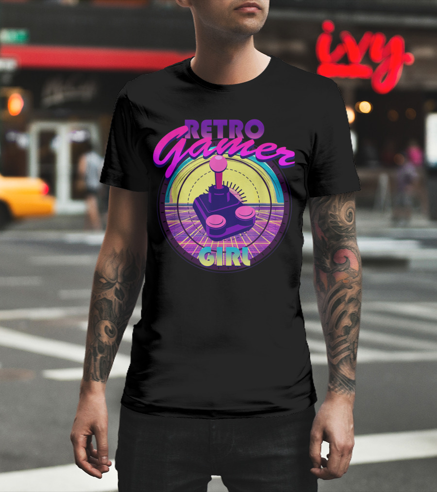 Retro Gamer Girl Classic Video Games Joystick Vintage Joystick T-Shirt