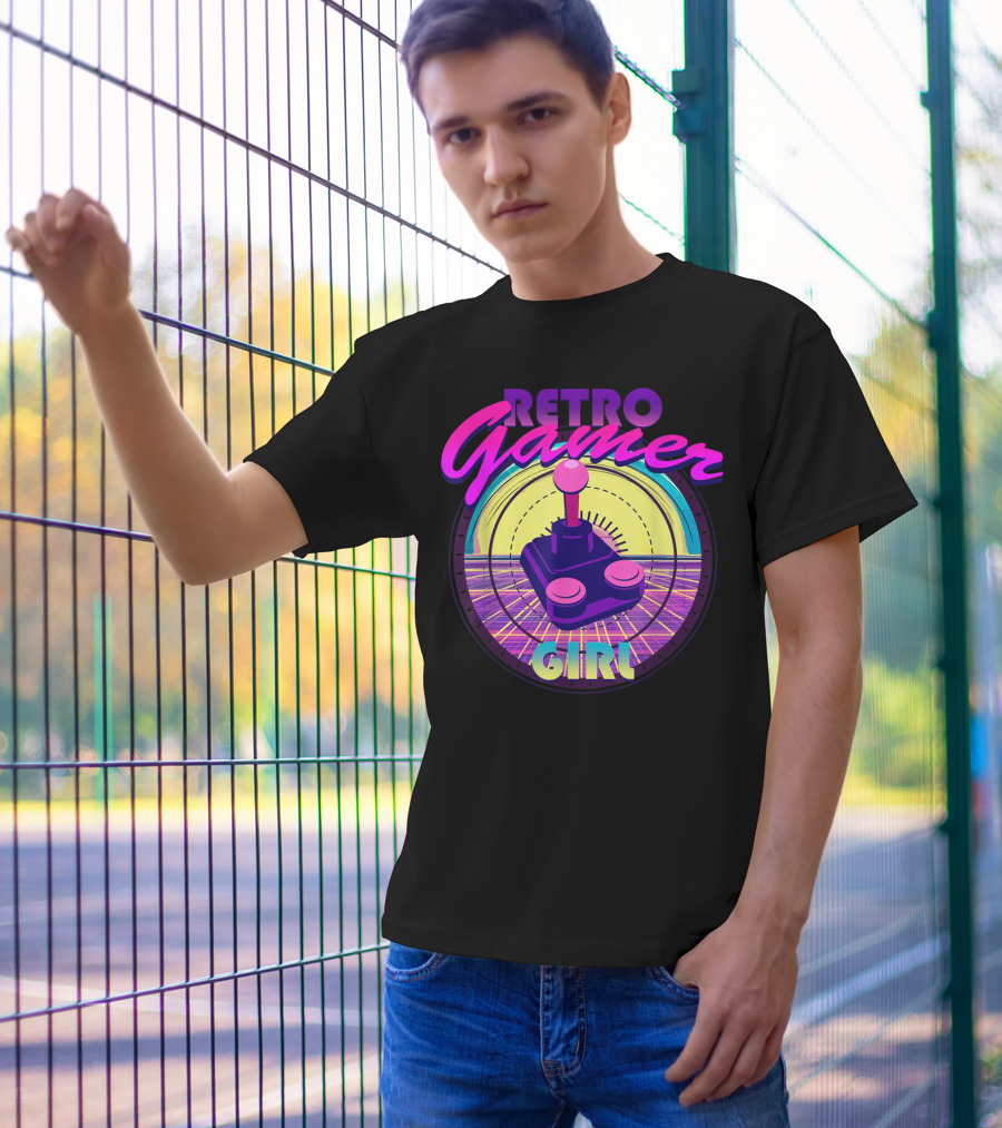 Retro Gamer Girl Classic Video Games Joystick Vintage Joystick T-Shirt