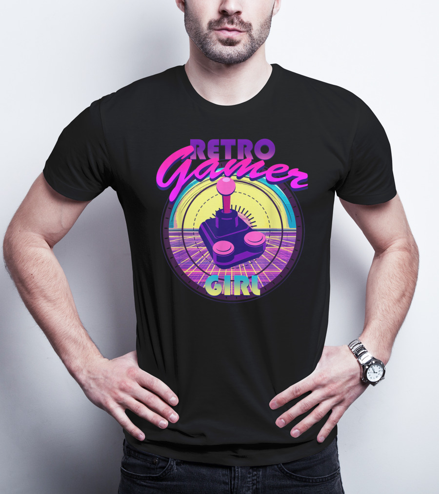 Retro Gamer Girl Classic Video Games Joystick Vintage Joystick T-Shirt