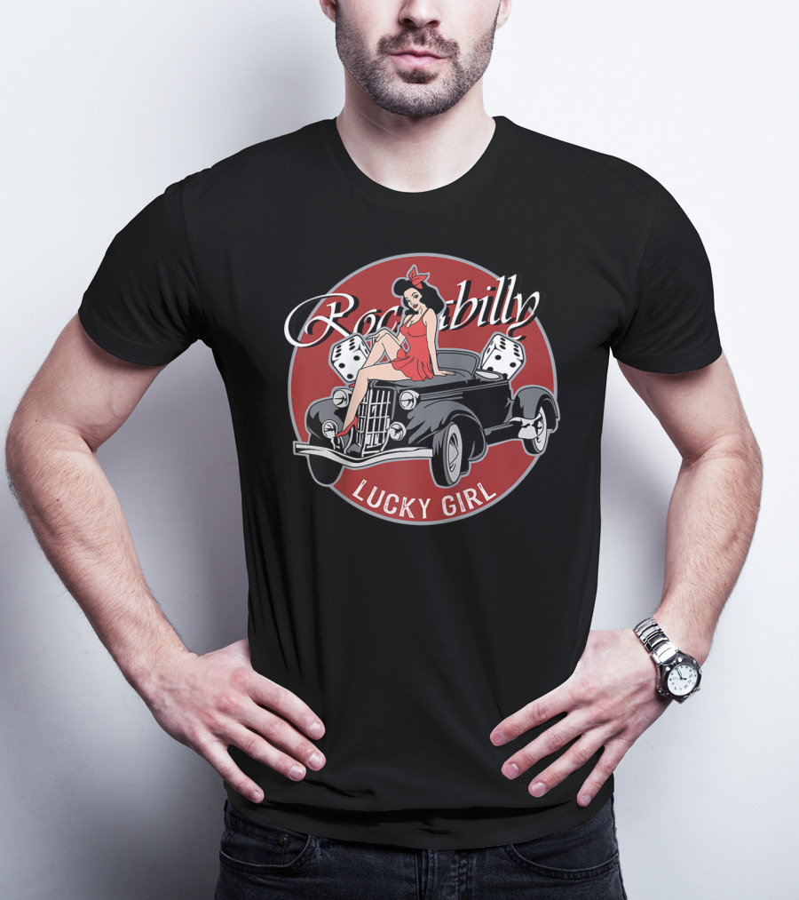 Rockabilly Hot Rod Lucky Girl T-Shirt