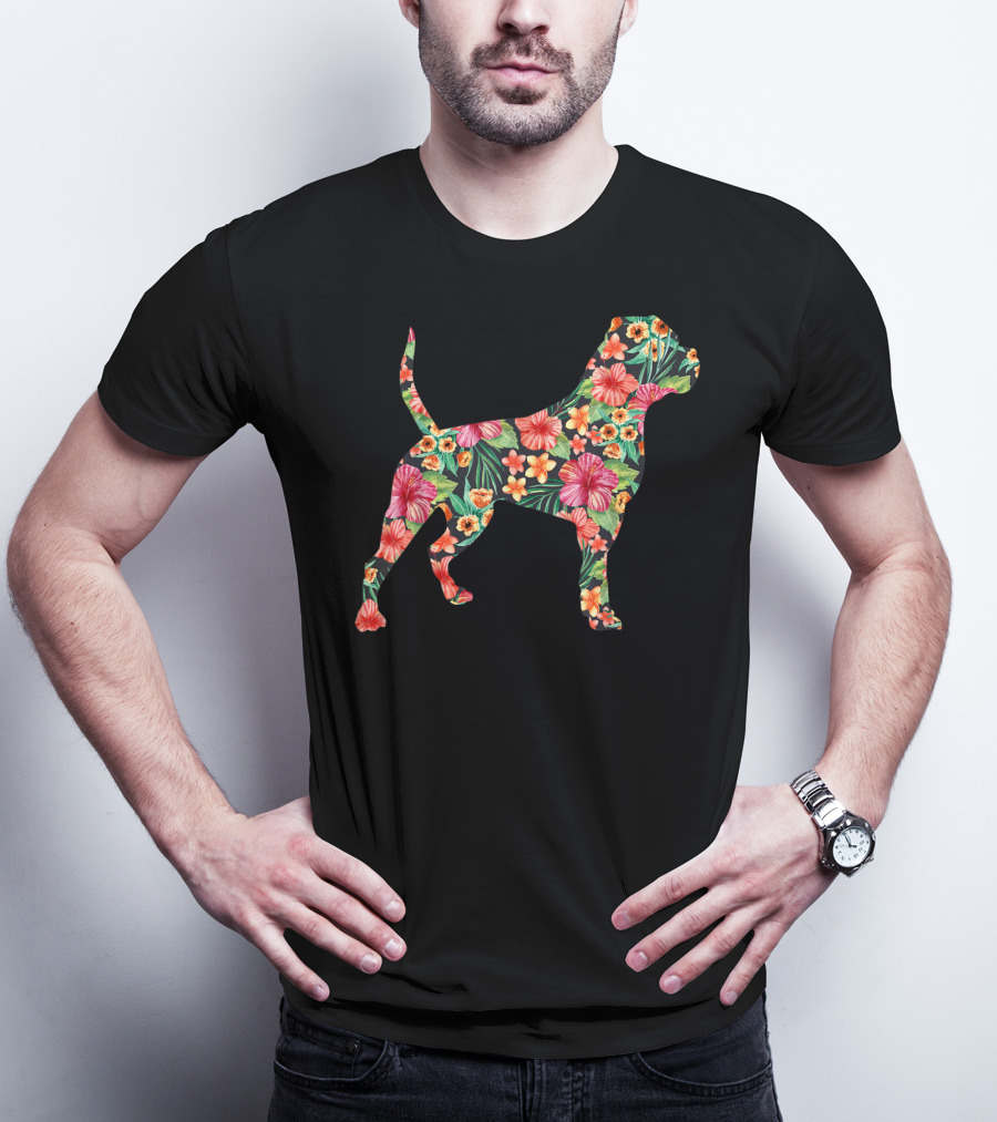 American Bulldog Tropical Floral T-Shirt