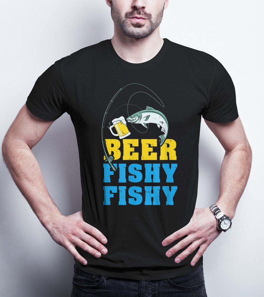 Beer Fishy Fishy Funny Drinking And Fishing Rod Fish Beer Mug T-Shirt