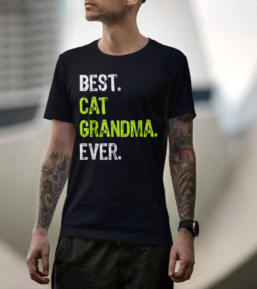 Best Cat Grandma Ever Retro Funny Grandmother T-Shirt