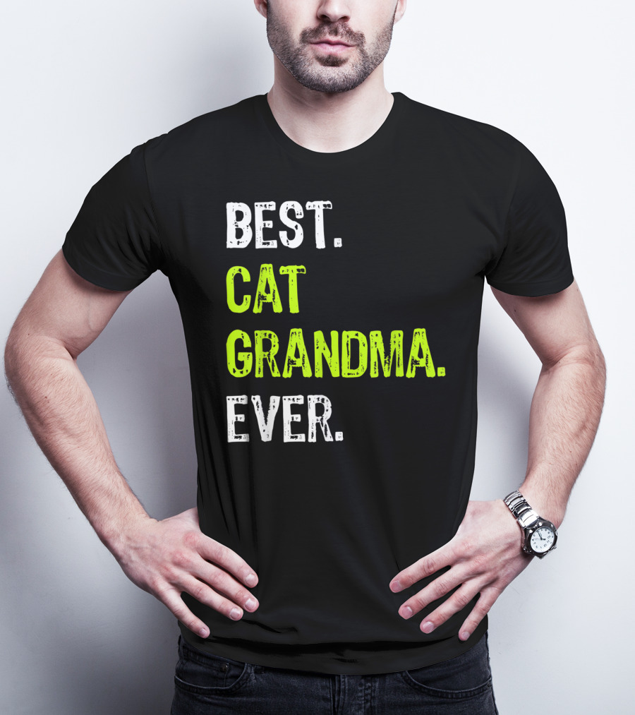 Best Cat Grandma Ever Retro Funny Grandmother T-Shirt