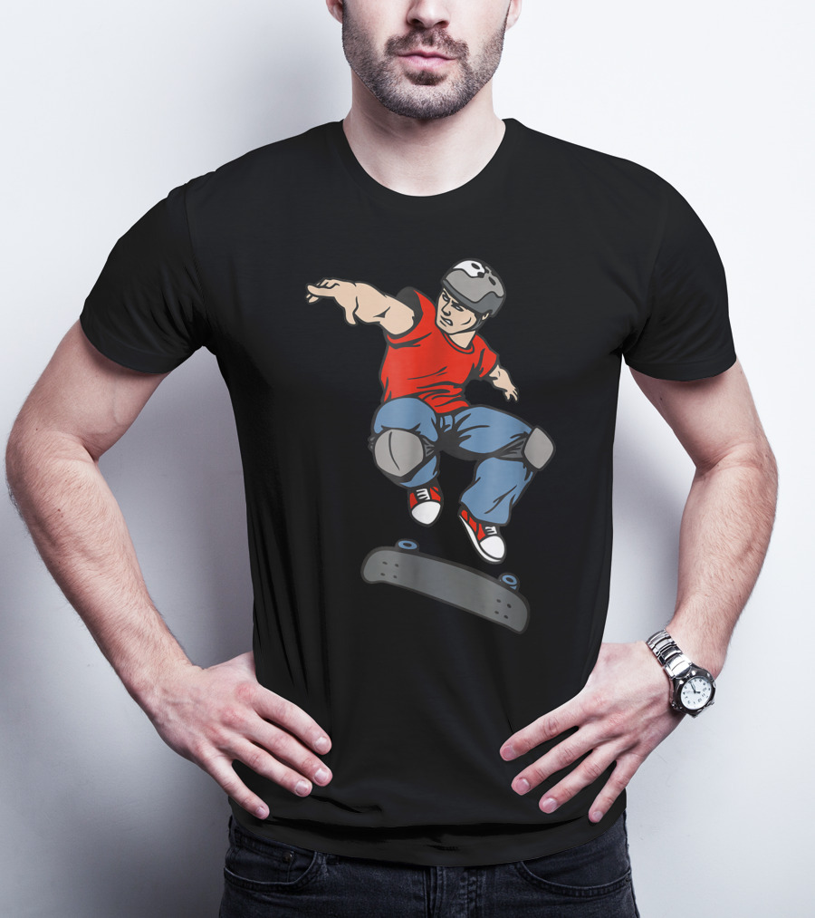 Best Skateboarder Jumping Action Skateboard T-Shirt