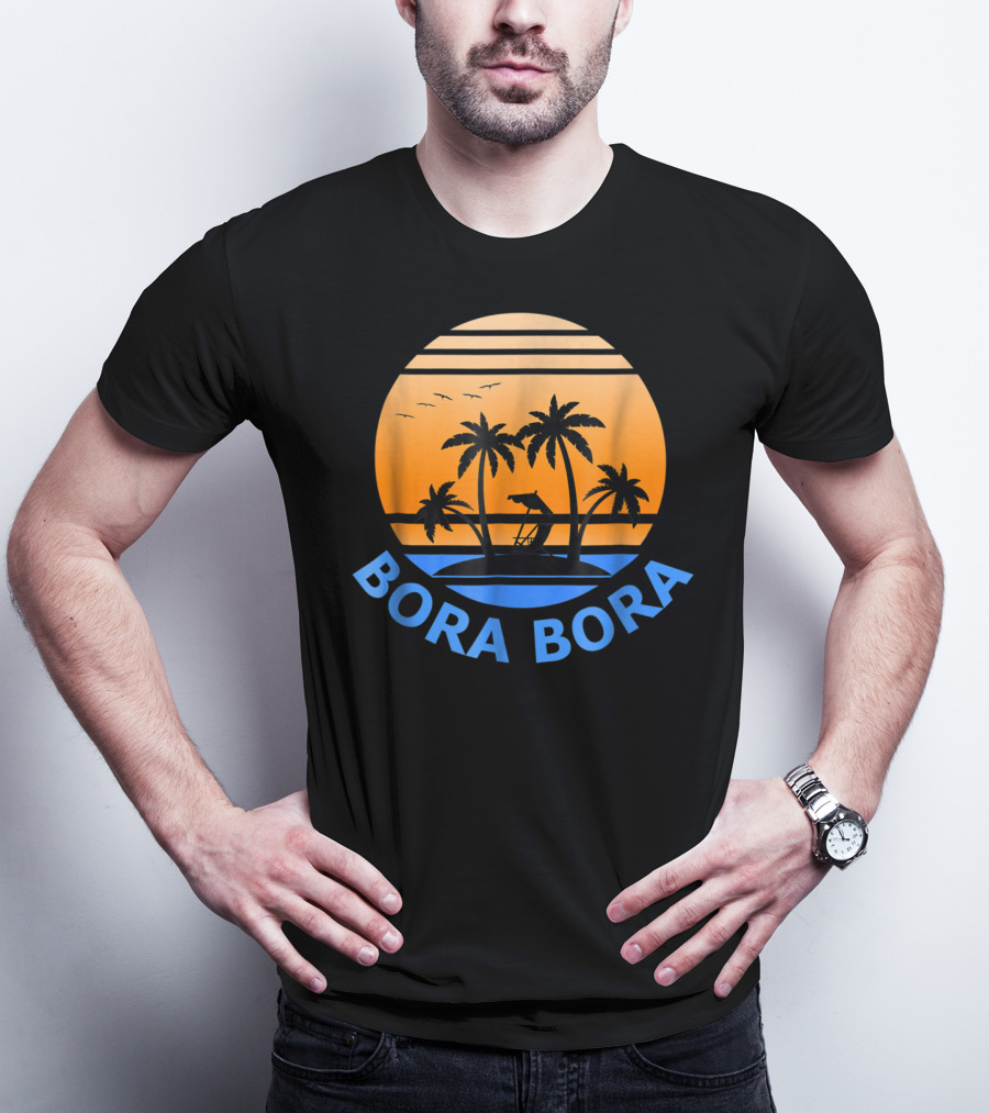 Bora Bora Paradise Island Sunset Vacation T-Shirt