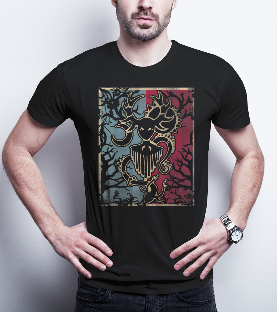 Cernunnos Horned God Celtic Pagan Mythology Symbol On Dual-Tone Background T-Shirt
