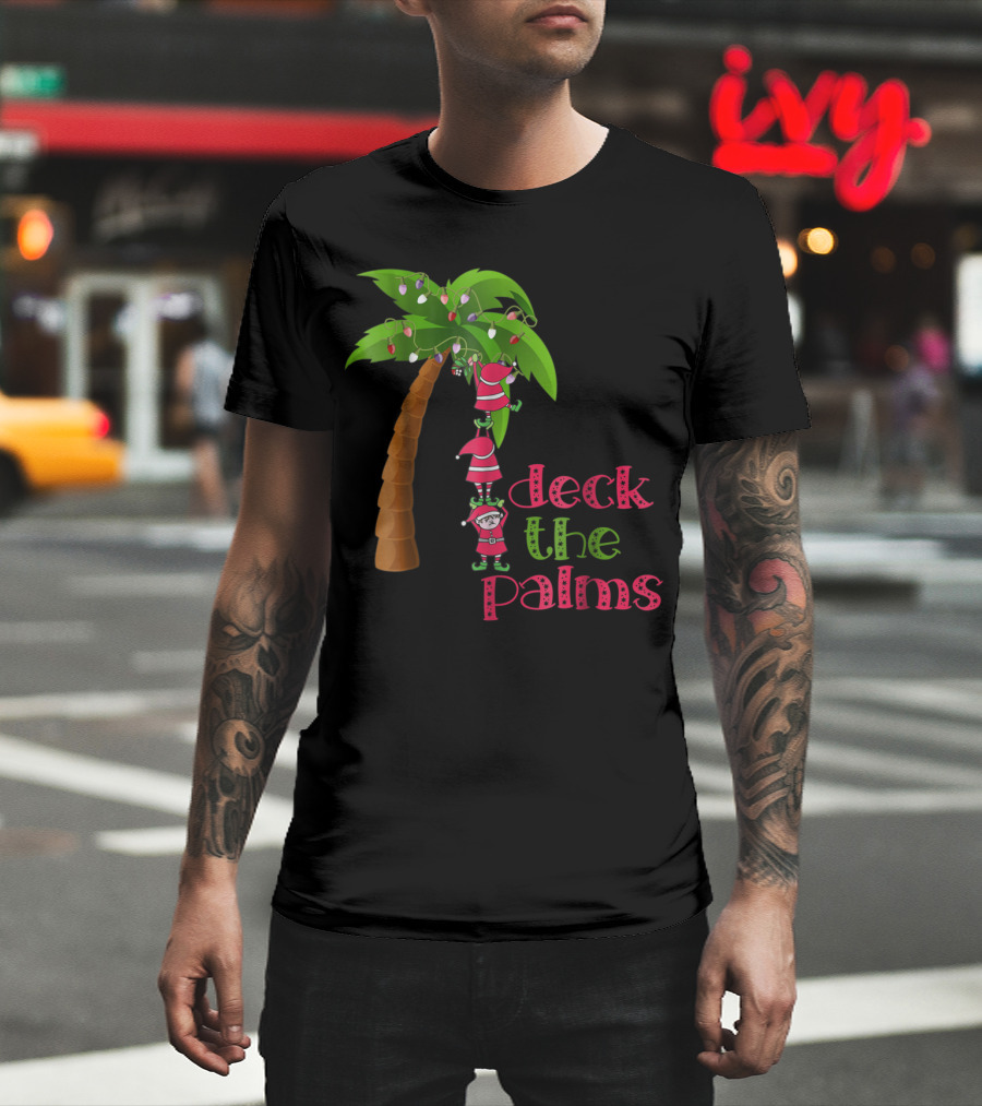 Deck The Palms Christmas In July Beach Cruise T-Shirt