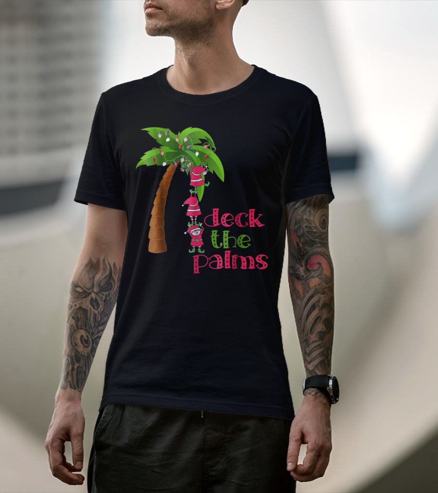 Deck The Palms Christmas In July Beach Cruise T-Shirt