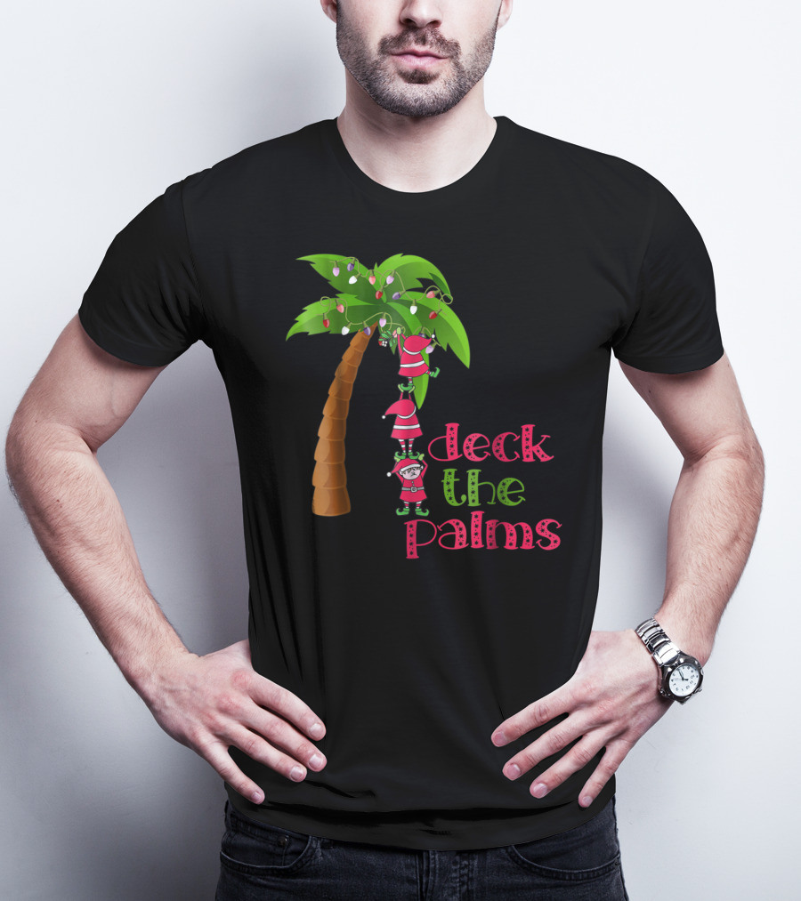 Deck The Palms Christmas In July Beach Cruise T-Shirt