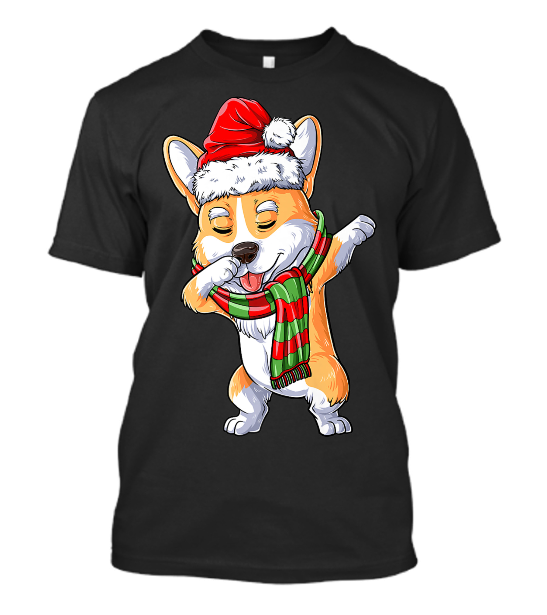 Corgi Santa Dabbing Christmas Girls Scarf T-Shirt
