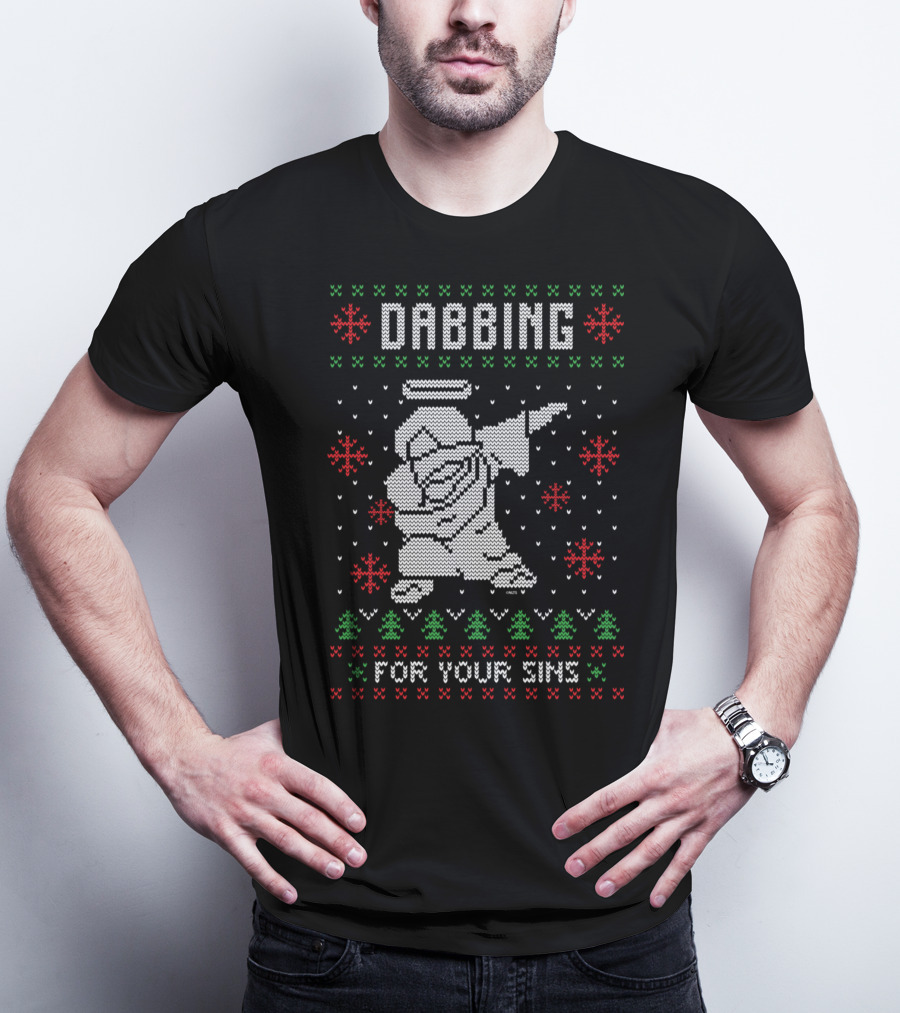 Dabbing Jesus Ugly Christmas Style For Your Sins T-Shirt