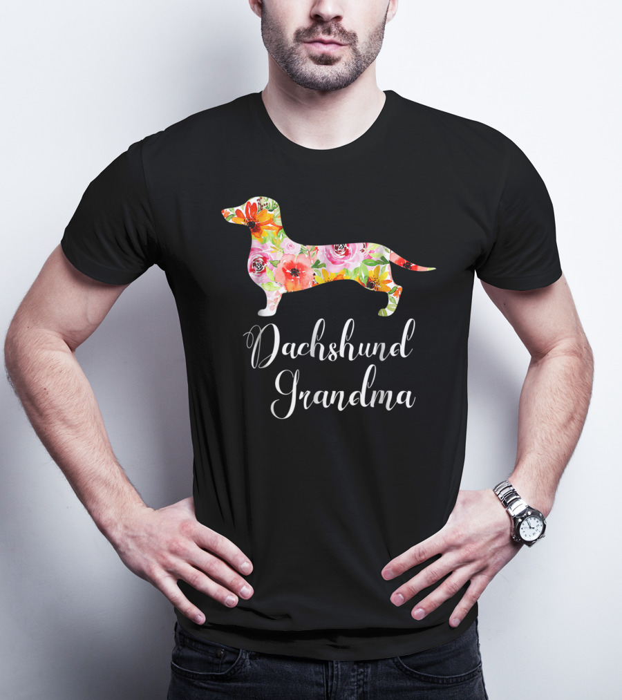 Dachshund Grandma Floral Dog Lover's Funny T-Shirt