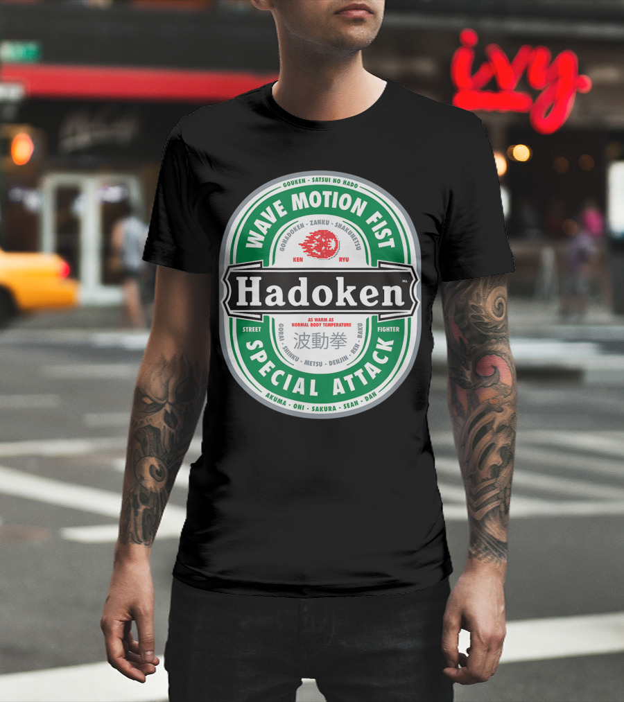 Wave Motion Fist Hadoken Street Fighter Special Attack Beer T-Shirt