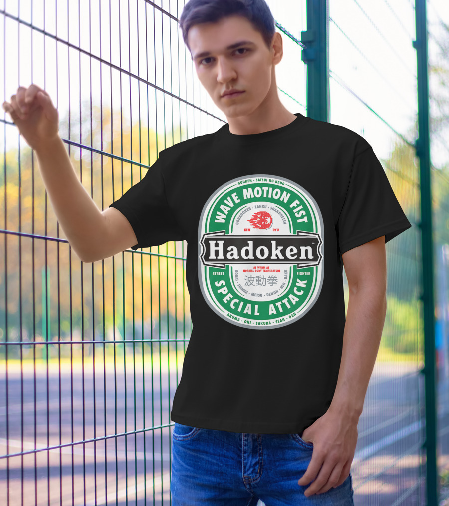 Wave Motion Fist Hadoken Street Fighter Special Attack Beer T-Shirt