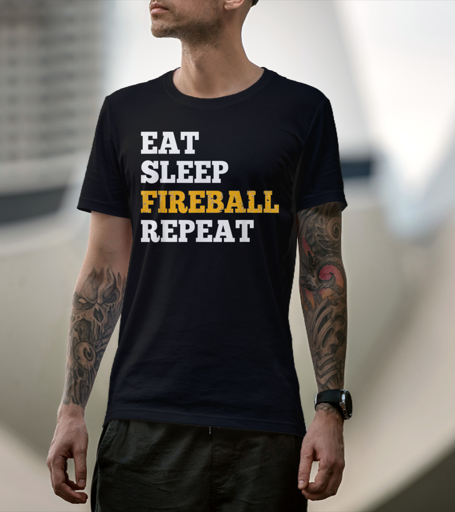 Eat Sleep Fireball Repeat RPG Gamers Gamers T-Shirt