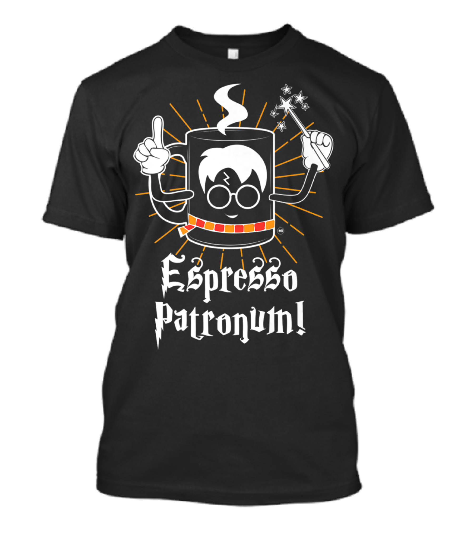 Espresso Patronum Mug Magic Wand Stars Glasses Scar Scarves T-Shirt