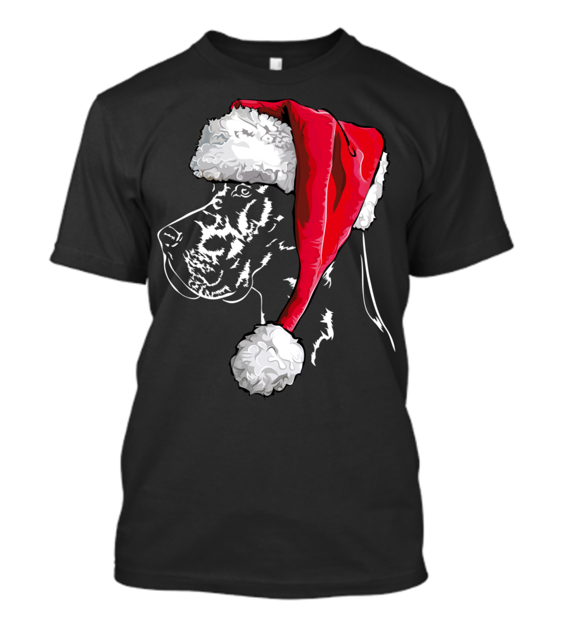 Great Dane Santa Hat Christmas Dog Humor T-Shirt