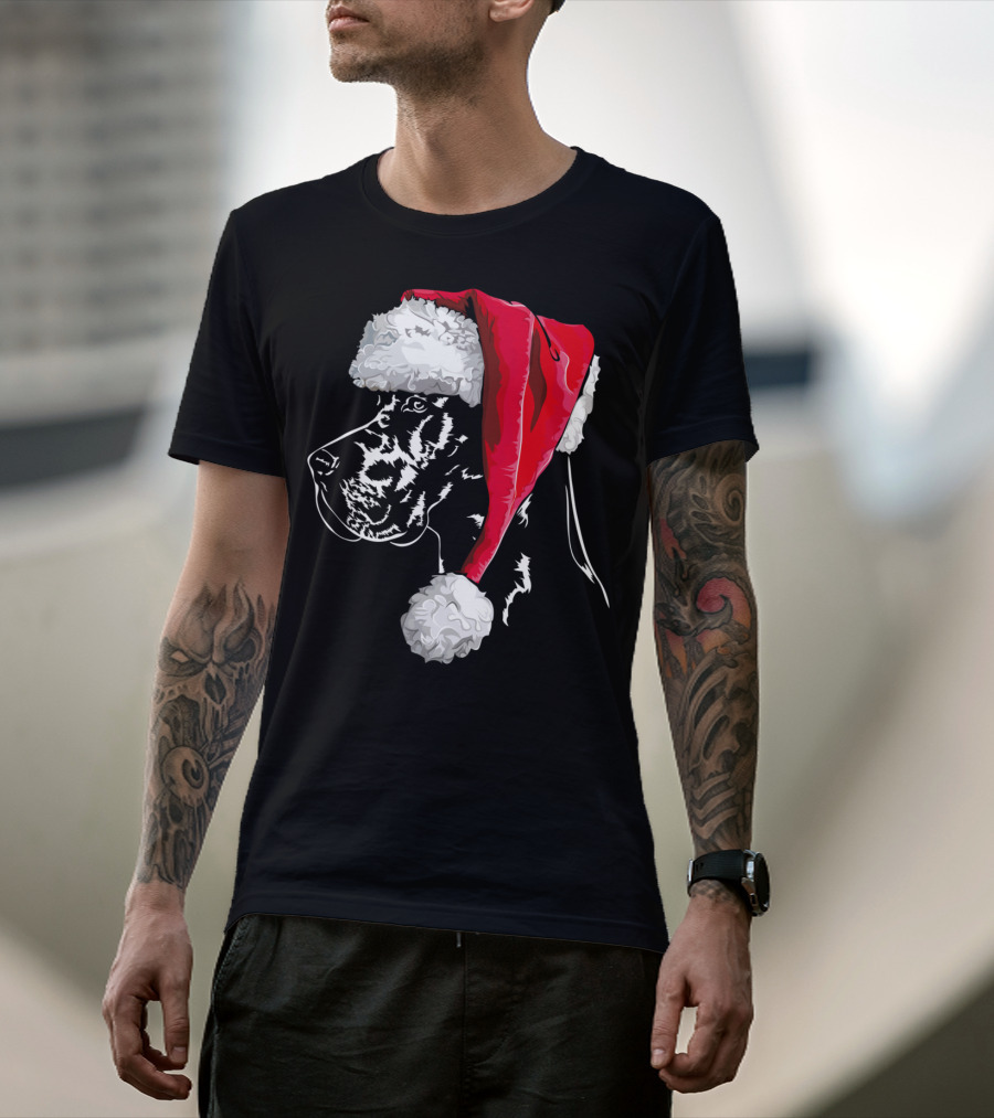 Great Dane Santa Hat Christmas Dog Humor T-Shirt