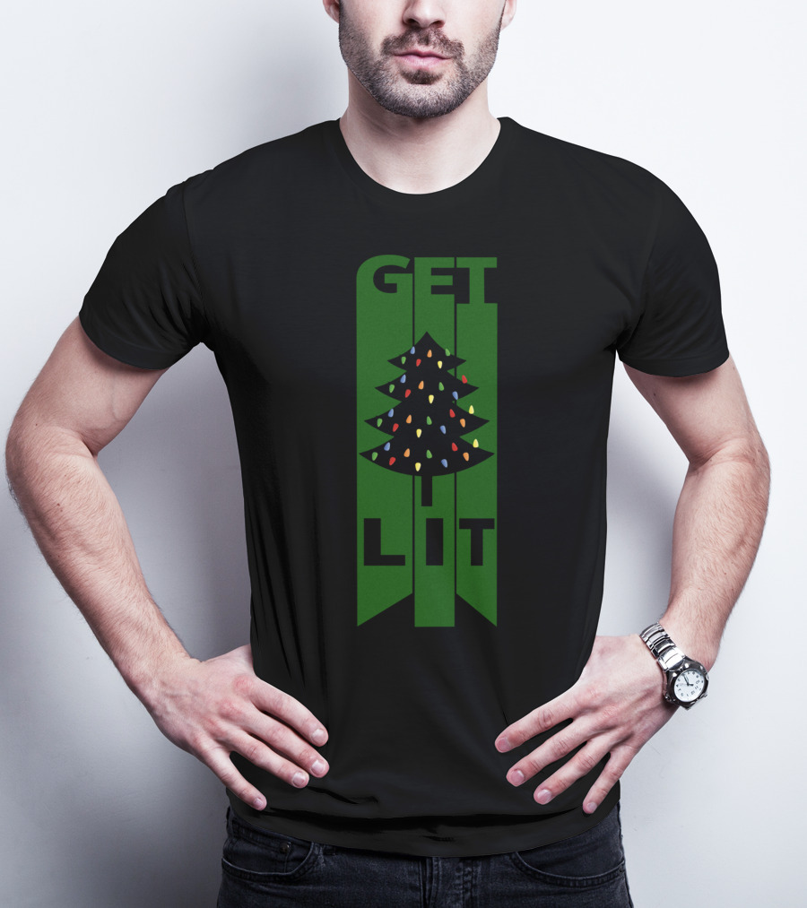 Get Lit Christmas Tree Lights T-Shirt