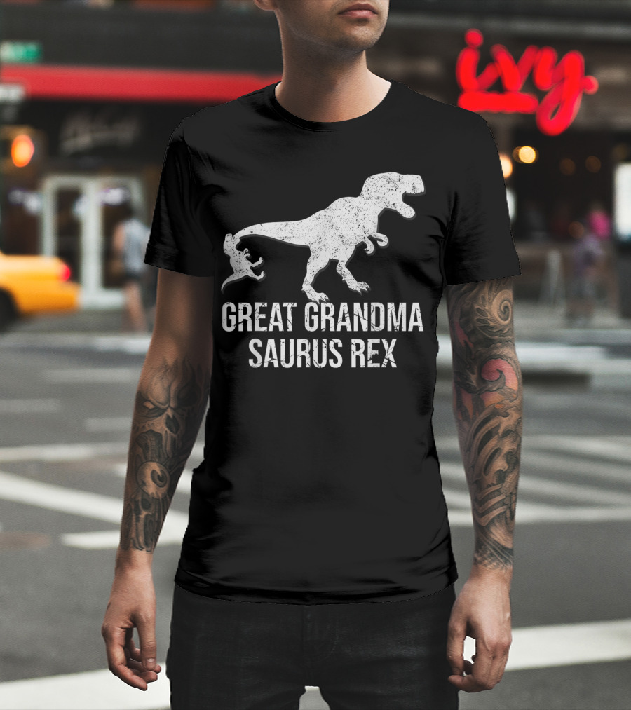 Great Grandma Saurus Rex Funny Grandma T-Rex Dinosaur T-Shirt