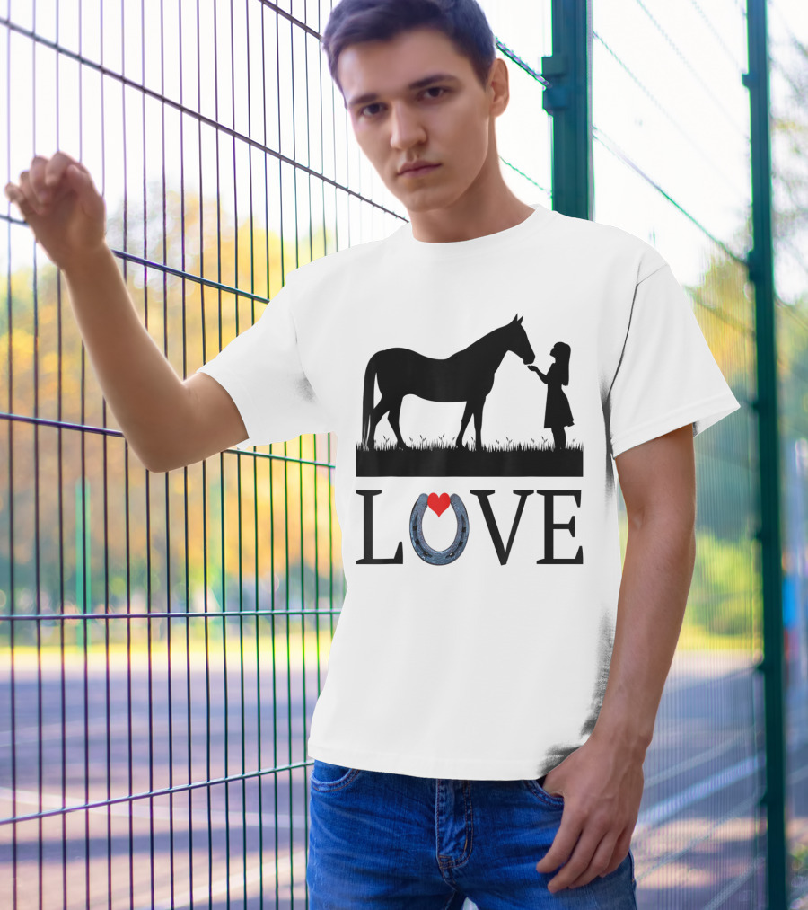 Horse Love Equestrian Girls Western Country Rodeo English T-Shirt