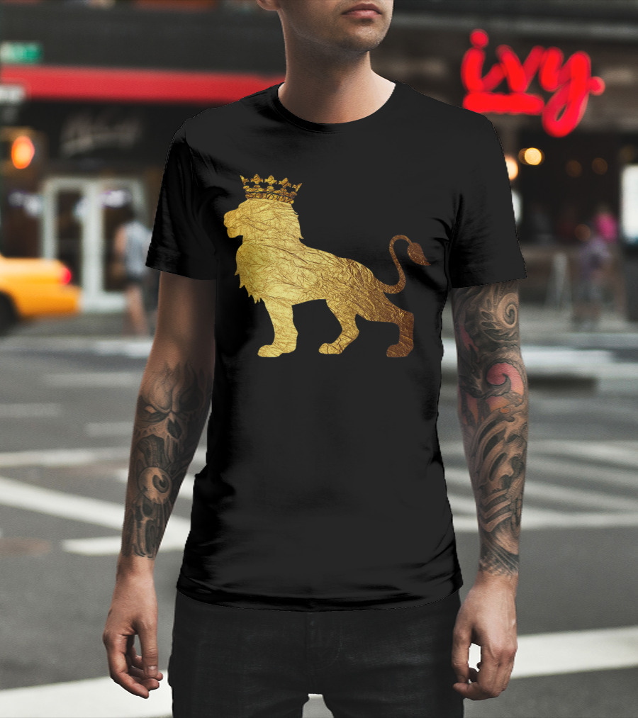 King Of The Jungle Lion With Golden Crown T-Shirt