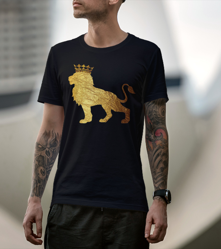 King Of The Jungle Lion With Golden Crown T-Shirt