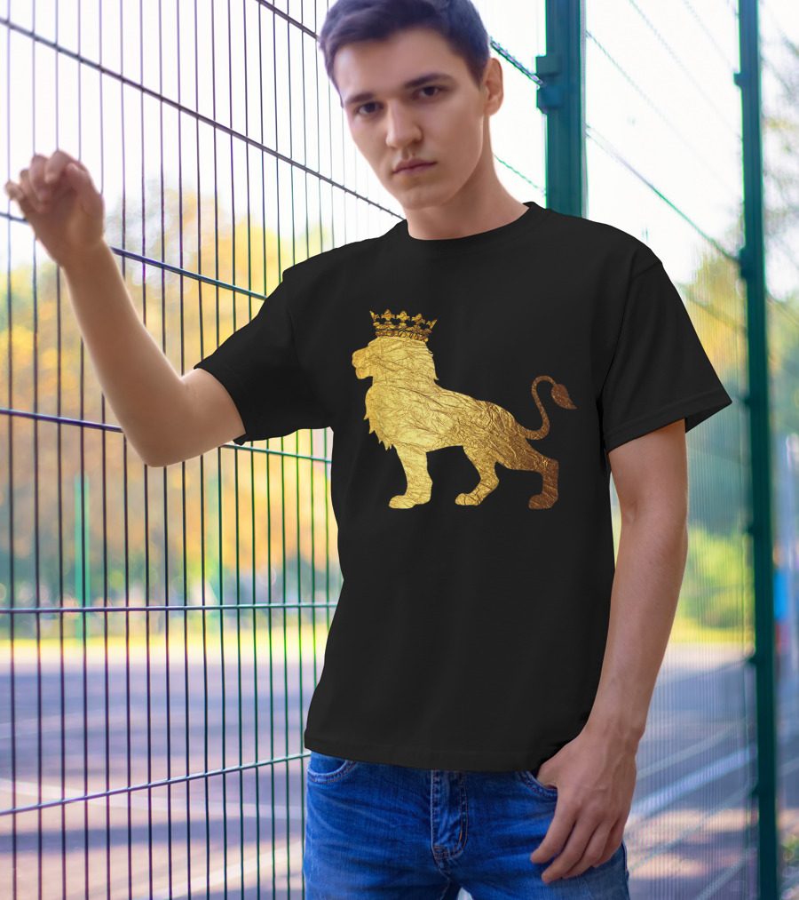 King Of The Jungle Lion With Golden Crown T-Shirt