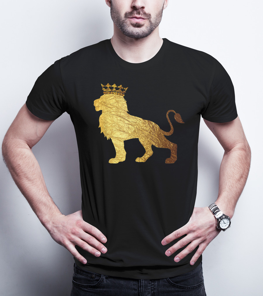 King Of The Jungle Lion With Golden Crown T-Shirt