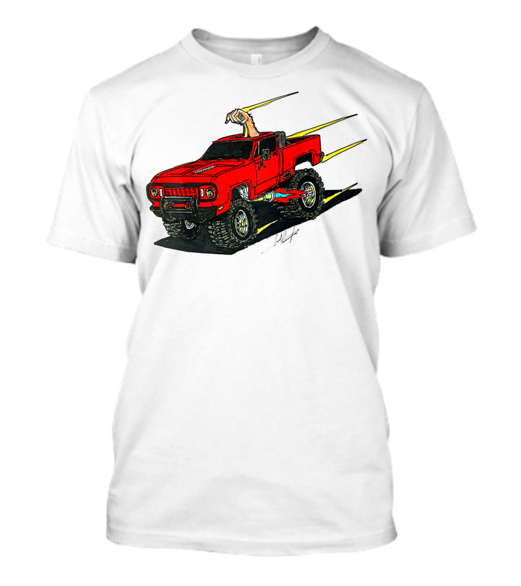 Kurt's Old Truck Red Off-Road Adventure With Arm Out The Window T-Shirt
