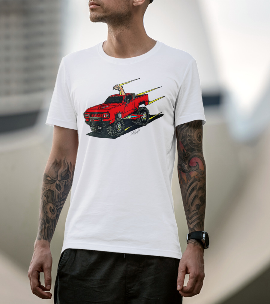 Kurt's Old Truck Red Off-Road Adventure With Arm Out The Window T-Shirt