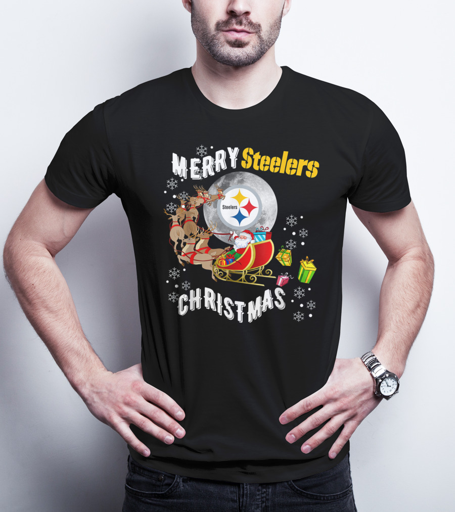 Merry Steelers Christmas Football Pittsburghsler Fan T-Shirt