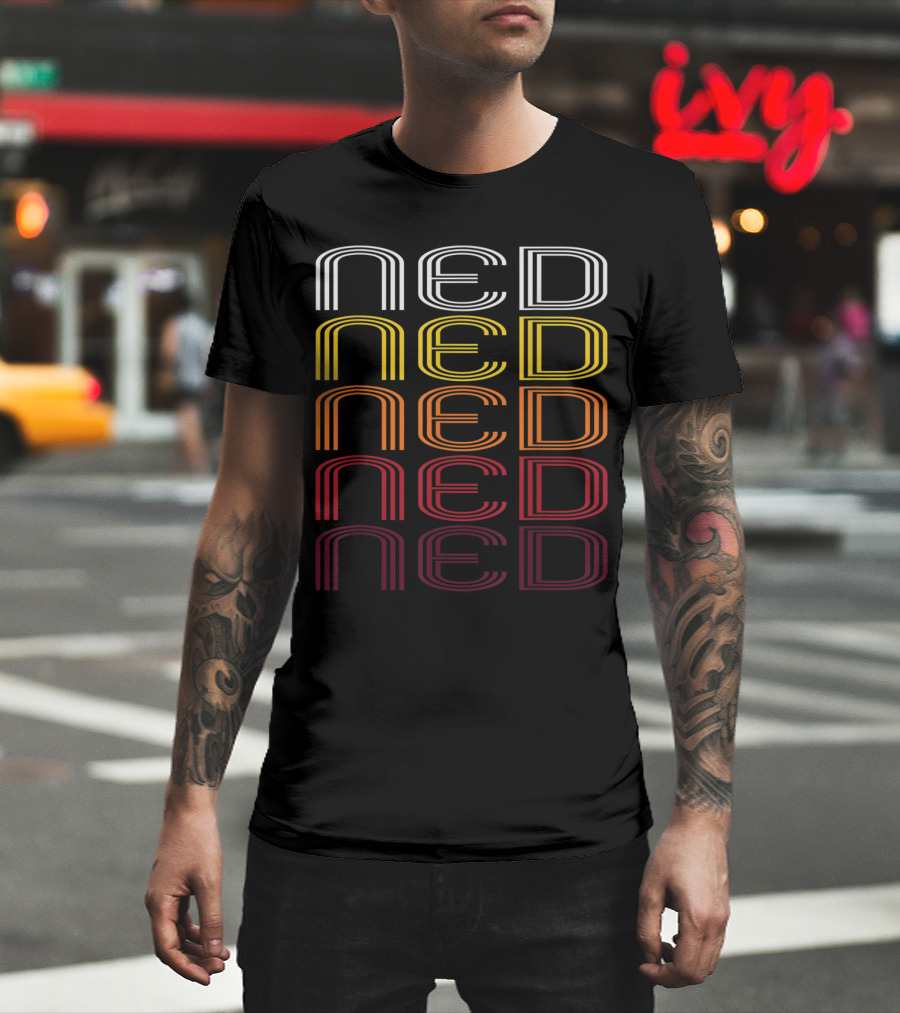 Ned Multicolor Gradient Wordmark T-Shirt