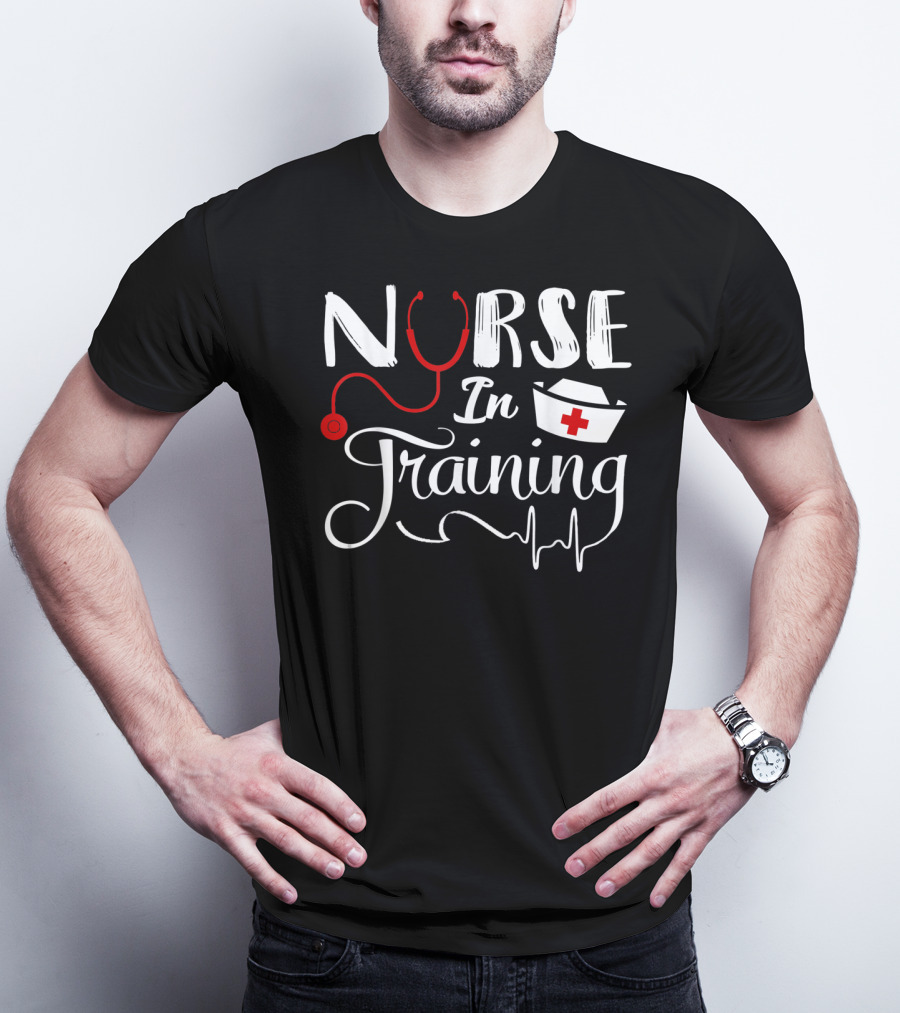 Nurse In Training Future Nurse Nursing Student Stethoscope Nurse Hat EKG T-Shirt