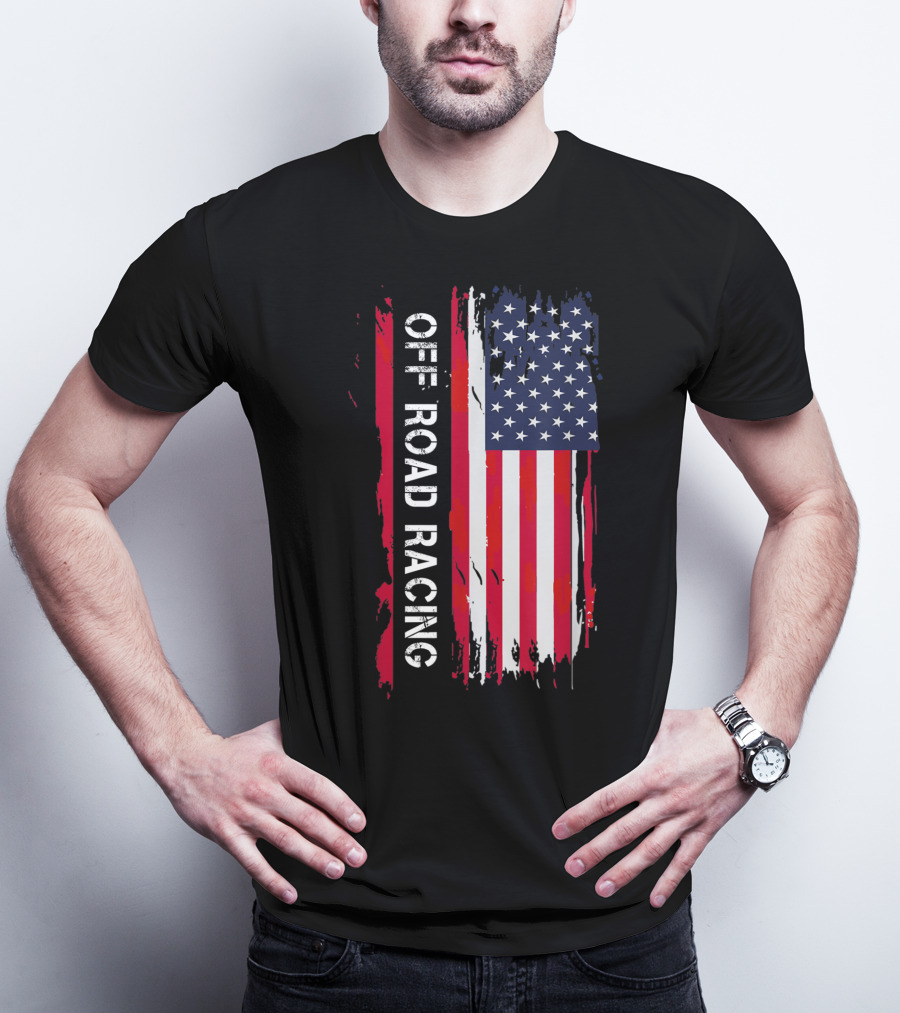 Off Road Racing American Flag T-Shirt