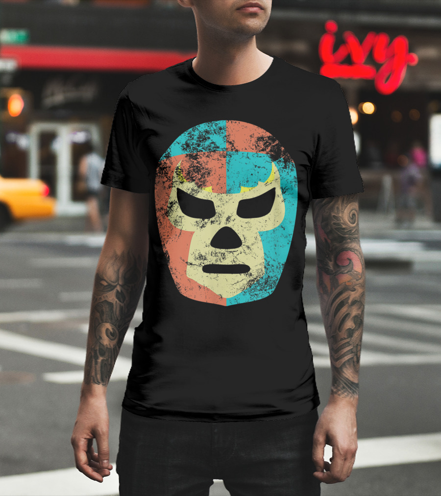 Retro Mexican Lucha Libre Wrestling Mask T-Shirt