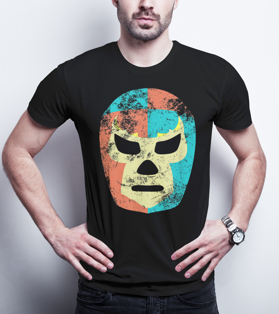 Retro Mexican Lucha Libre Wrestling Mask T-Shirt