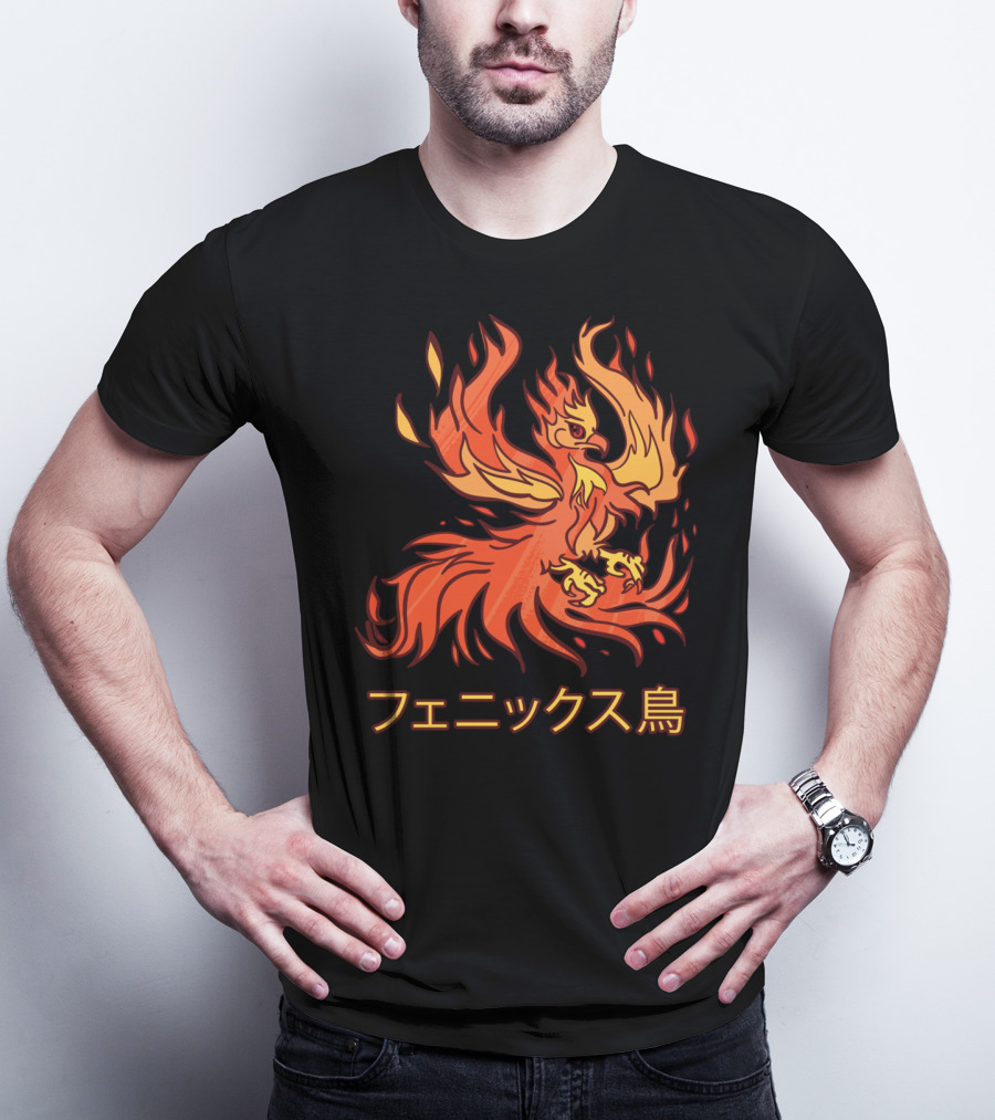 Rising Phoenix Fire Bird Japanese Aesthetic T-Shirt